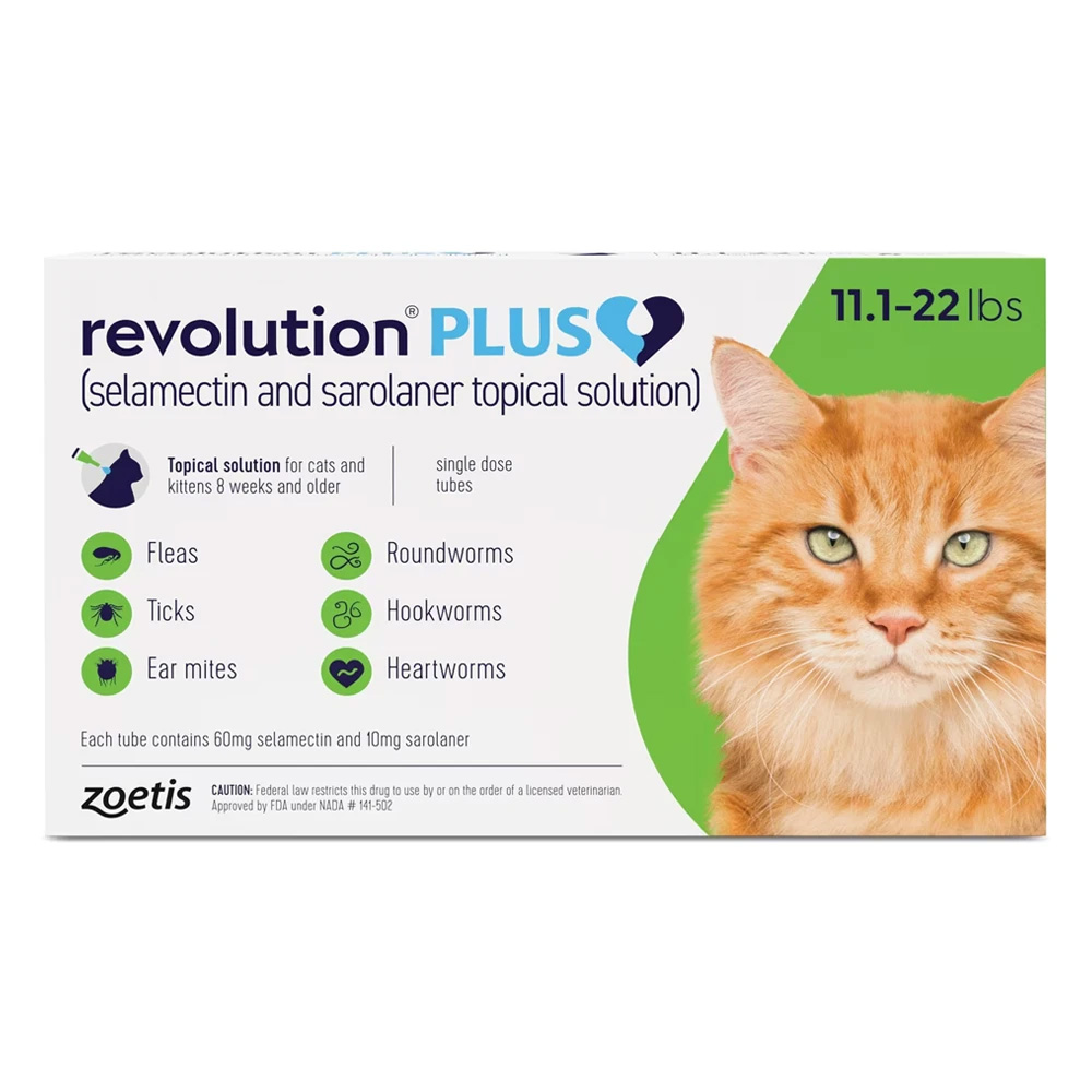 Buy Revolution Plus For Large Cats, Green, 5 - 10 Kg (11-22lbs) 6 Pack ...